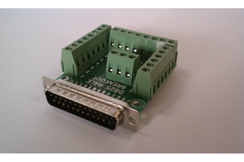 DB25 Male D-Sub 25pin Parallel Breakout Board Kit from Tekinetics on Tindie