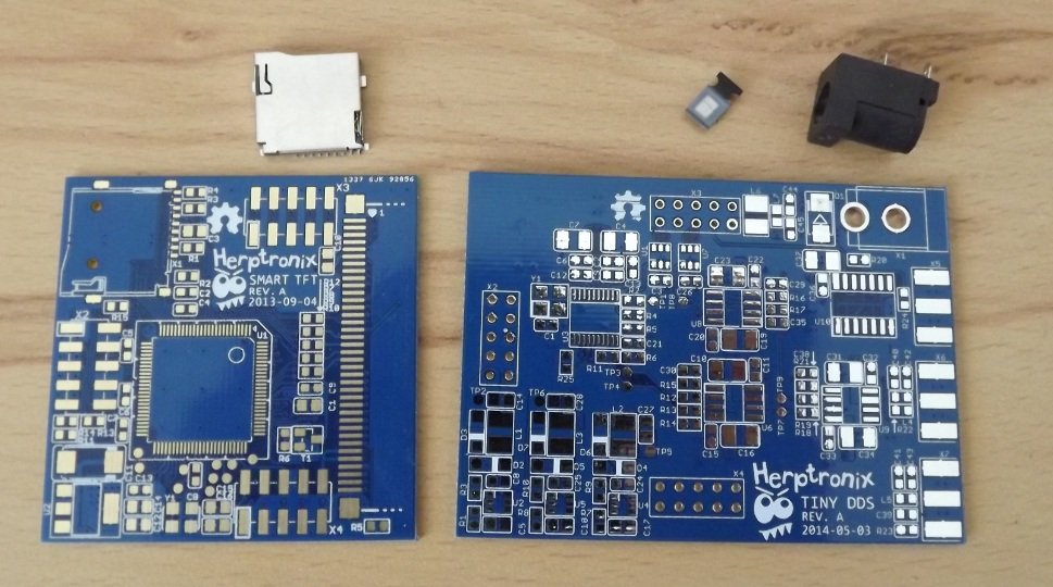 Tiny DDS PCB from herptronix on Tindie