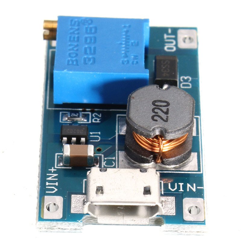 2A DC-DC Boost 2V-24V to 5V-28V MicroUSB adjustab from Power_Modules on ...
