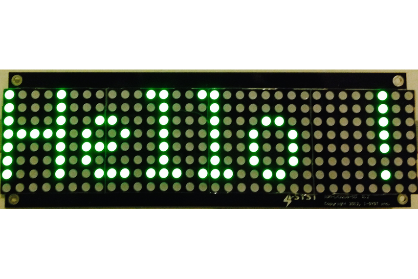 Green 32x8 LED matrix display board, 5mm dot size, 7.62mm dot pitch ...