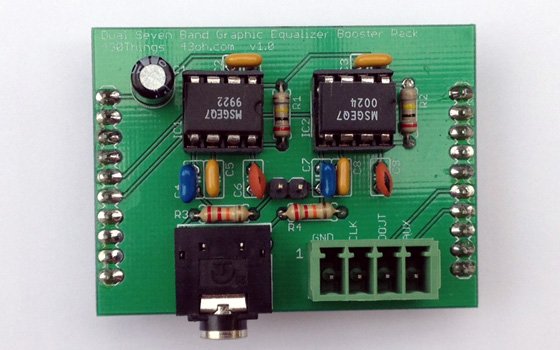 Dual 7 Band Audio Spectrum Analyzer BoosterPack PCB from RobG on Tindie