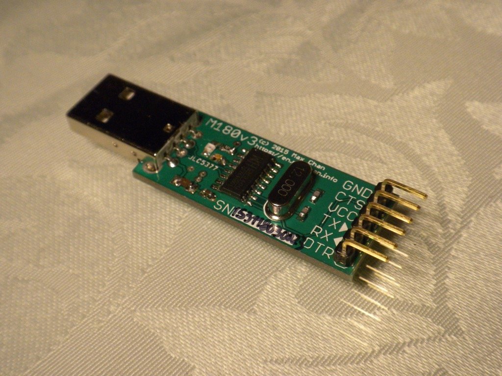 Fused FTDI-free USB to UART adapter (5V, M180v3) from maxtch on Tindie