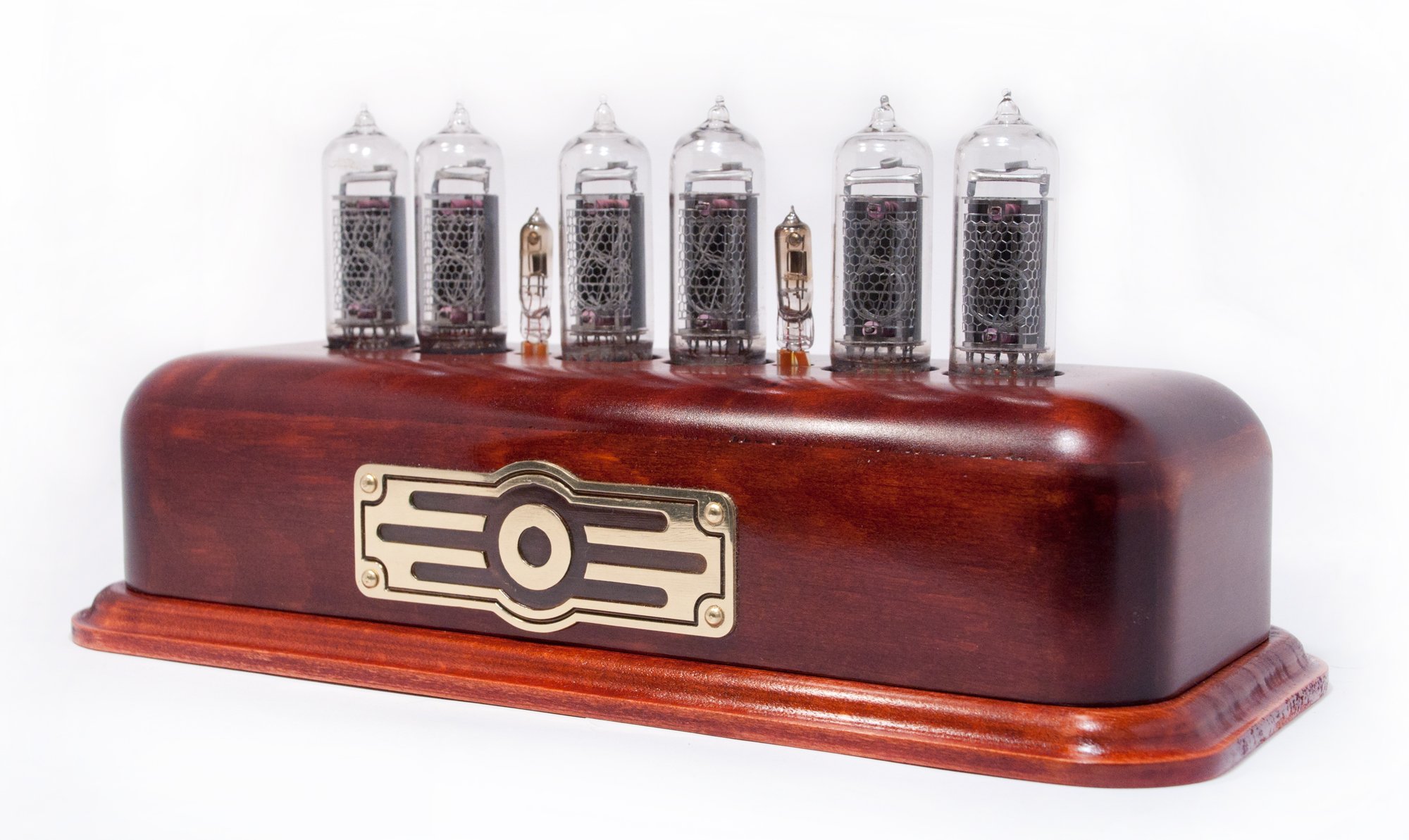 Vintage style Nixie Clock IN-14 tubes red color from Radiotec on Tindie