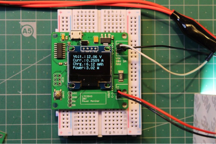 Power monitor LTC2943 and ATmega328p board from ceech on Tindie