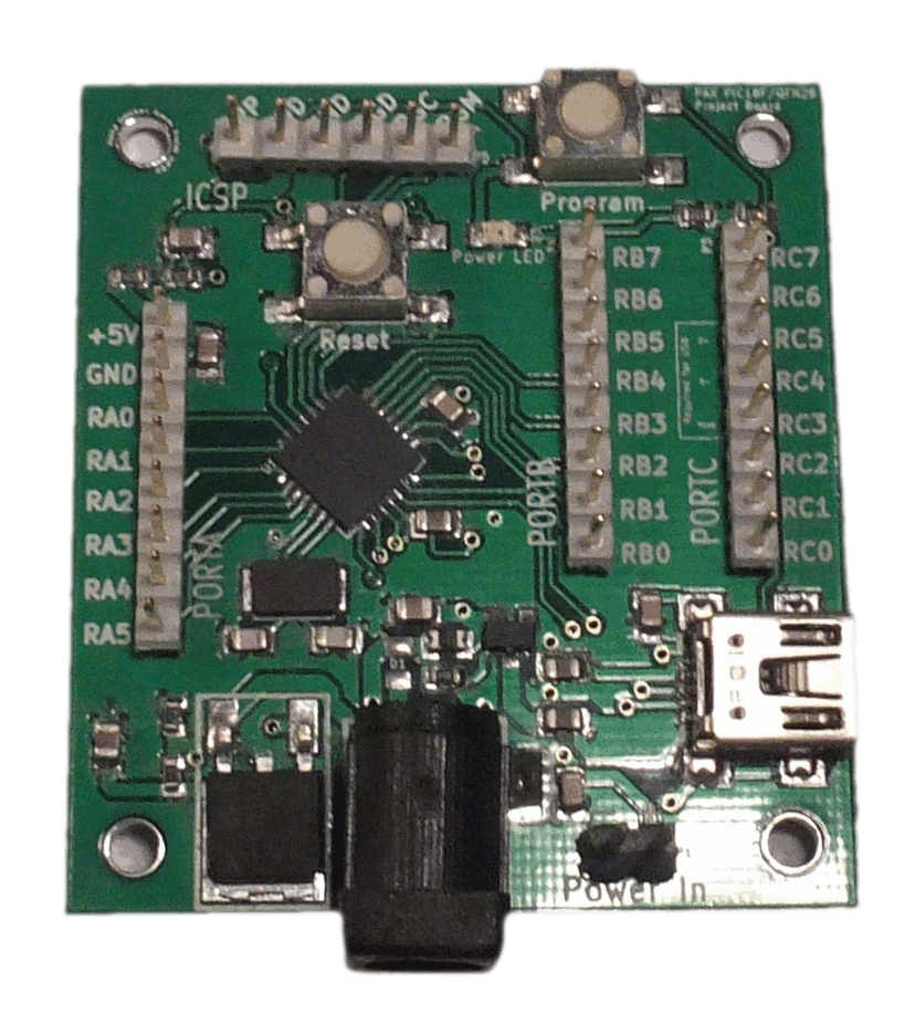 PAX PIC18F/QFN28 USB Project Development Board w/ PIC18F24K50 @ 48 Mhz from x86grl on Tindie
