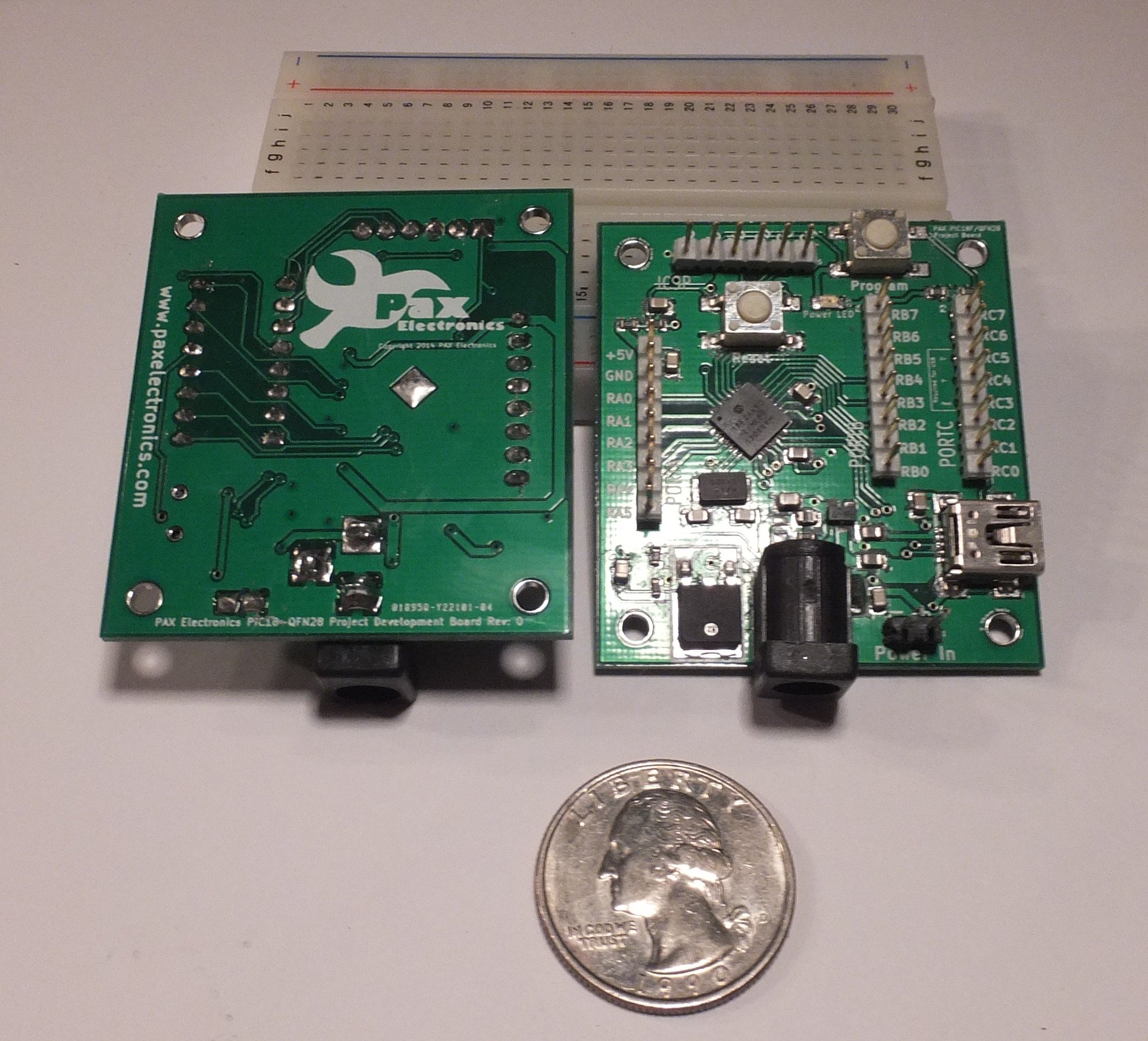 PAX PIC18F/QFN28 USB Project Development Board w/ PIC18F24K50 @ 48 Mhz from x86grl on Tindie