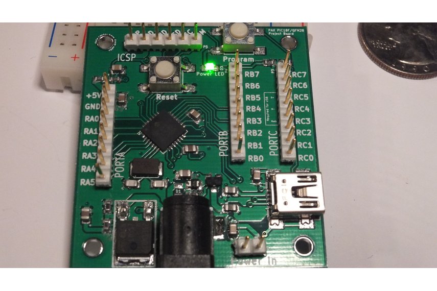 PAX PIC18F/QFN28 USB Project Development Board w/ PIC18F24K50 @ 48 Mhz from x86grl on Tindie