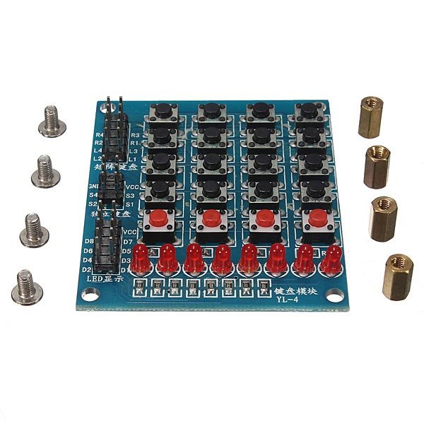 8 Led 4 X 4 Push Buttons Matrix Keypad 16 Key Switch Keyboard For Arduino Avr Arm Stm32 From