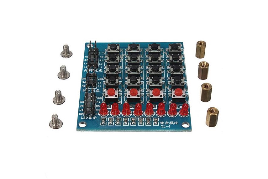 8 Led 4 X 4 Push Buttons Matrix Keypad 16 Key Switch Keyboard For Arduino Avr Arm Stm32 From