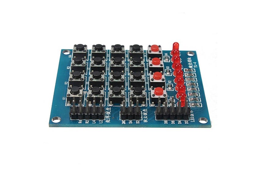 8 Led 4 X 4 Push Buttons Matrix Keypad 16 Key Switch Keyboard For