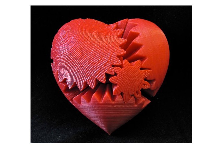 Rotating Heart Gear (3D Printed) from CarryTheWhat on Tindie