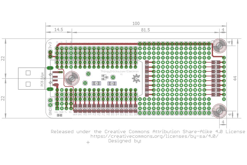 Prototype PCB for the Particle Electron. from ThingySticks on Tindie