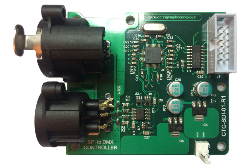 SPI to DMX controller from Conceptinetics on Tindie