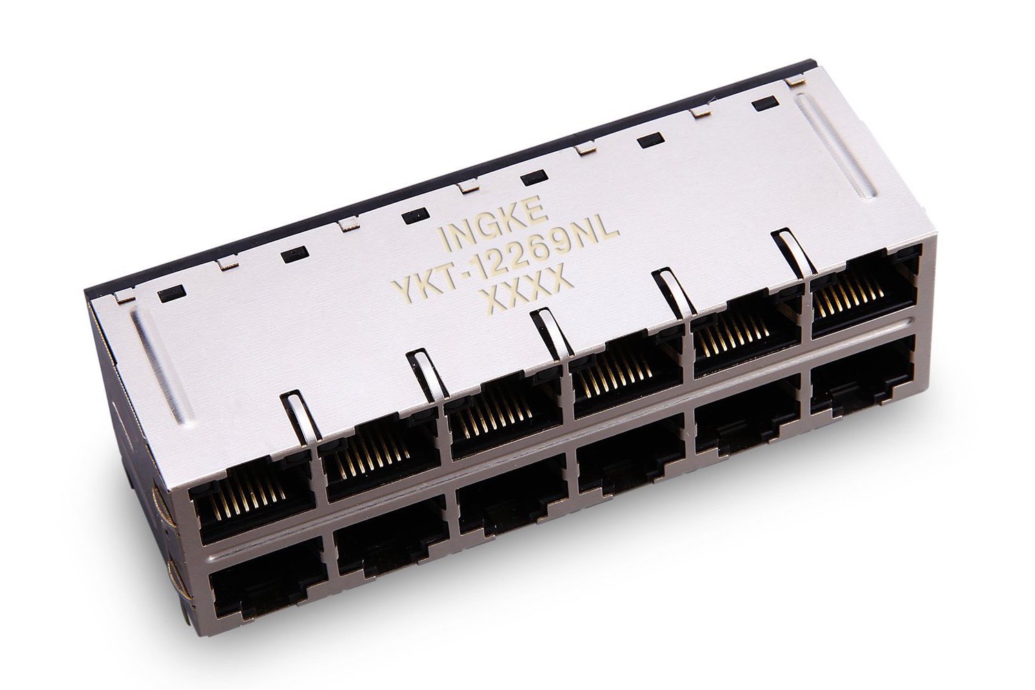 2x6 ports 10G RJ45 Jack integrated magnetics from Ingketech on Tindie