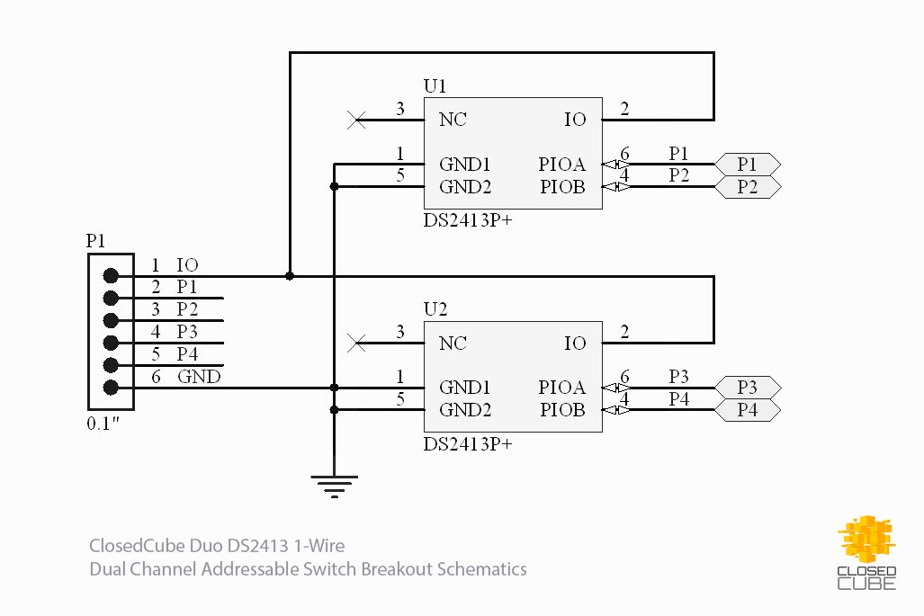 Duo DS2413 1-Wire Dual Channel Addressable Switch from closedcube on Tindie