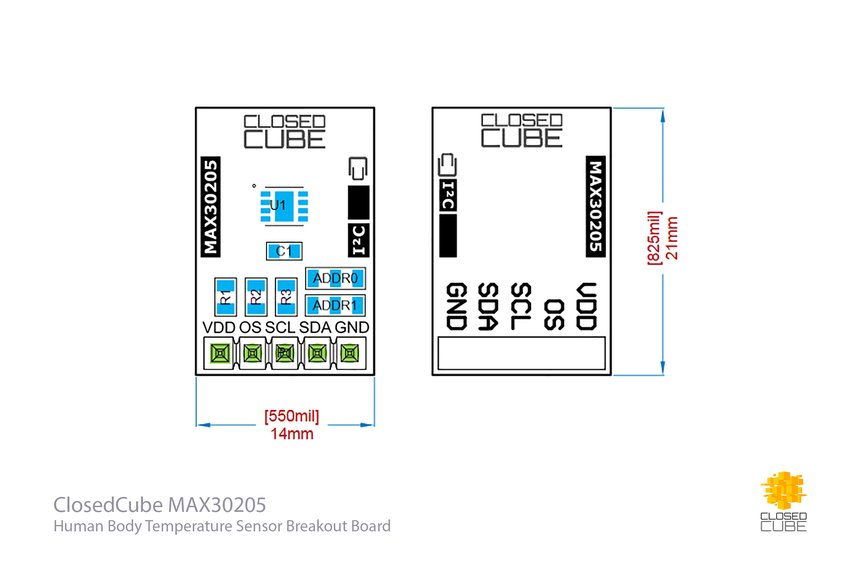 MAX30205 ±0.1°C Human Body Temperature Sensor from closedcube on Tindie