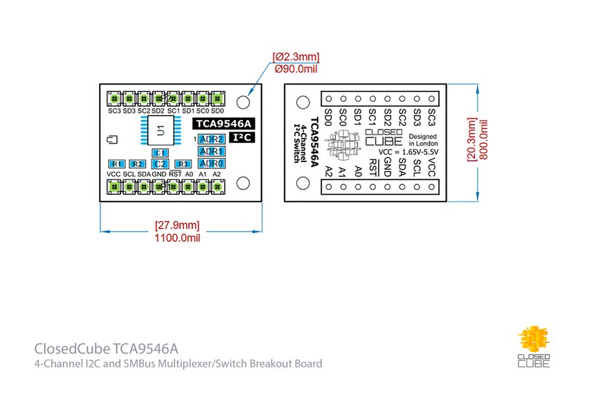 TCA9546A 4-Channel I2C Multiplexer With Reset from closedcube on Tindie
