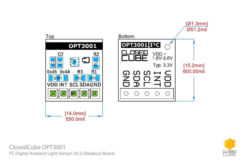 OPT3001 Digital Ambient Light Sensor Breakout from closedcube on Tindie