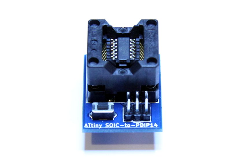 ATtiny 14pin SOIC-to-PDIP adapter from leonerd on Tindie