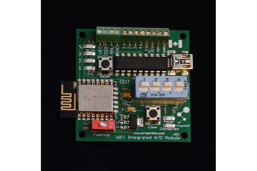 Analog-Digital 4-Input/4-Output WiFi Module from hbouzas on Tindie