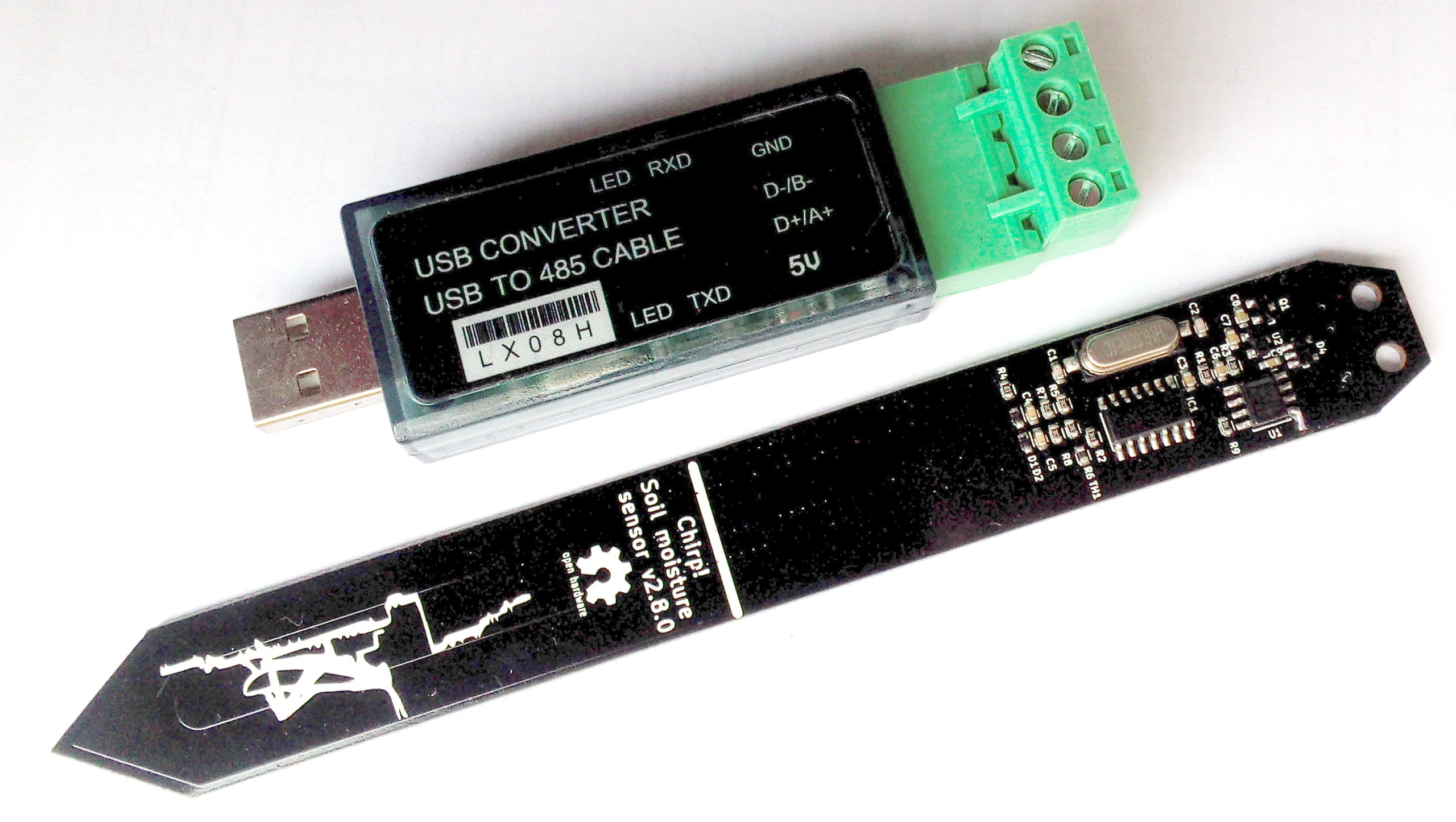 Modbus RS485 soil moisture sensor from miceuz on Tindie