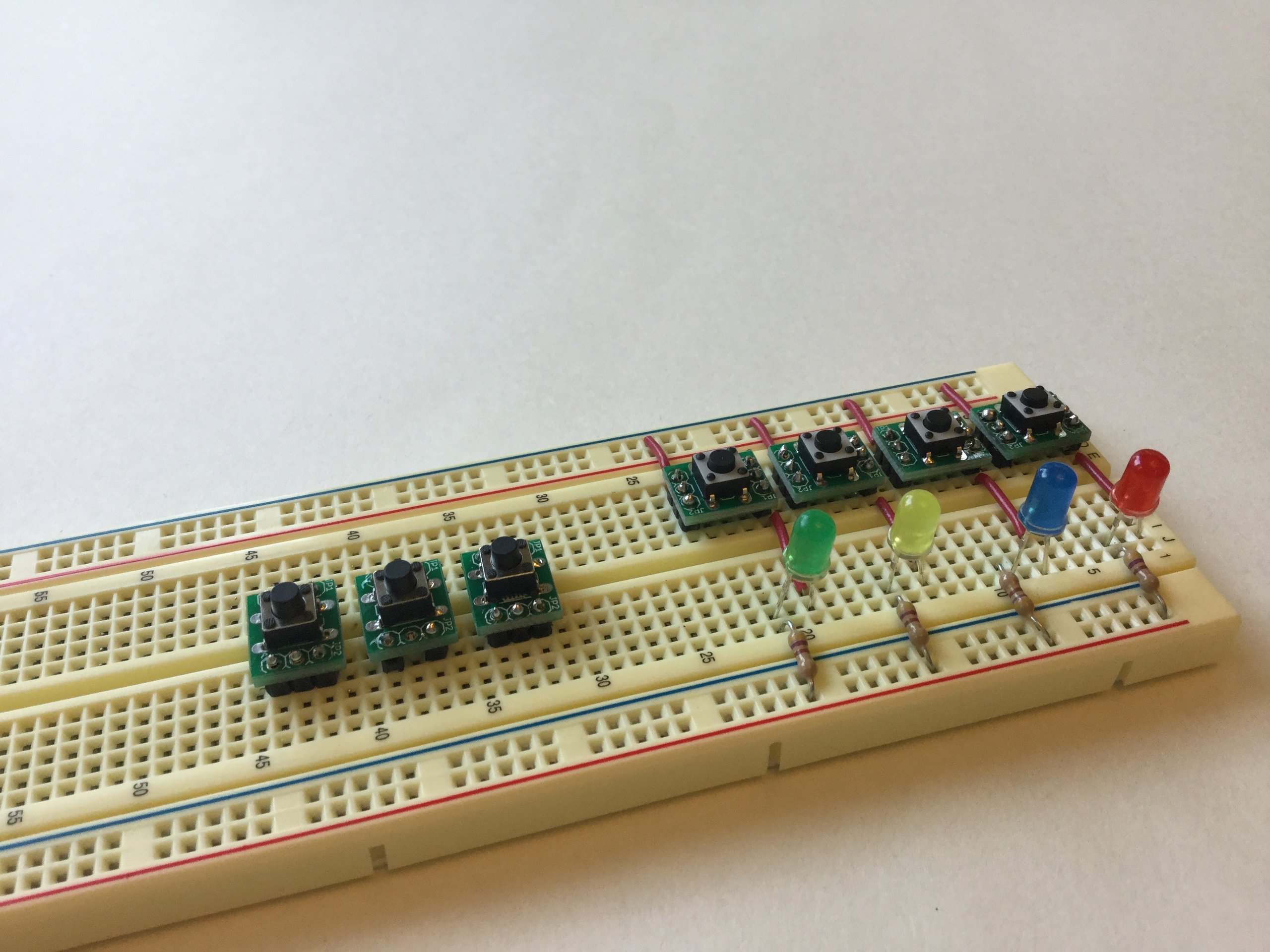 Breadboard Tactile Switches x 5 from theosauro on Tindie
