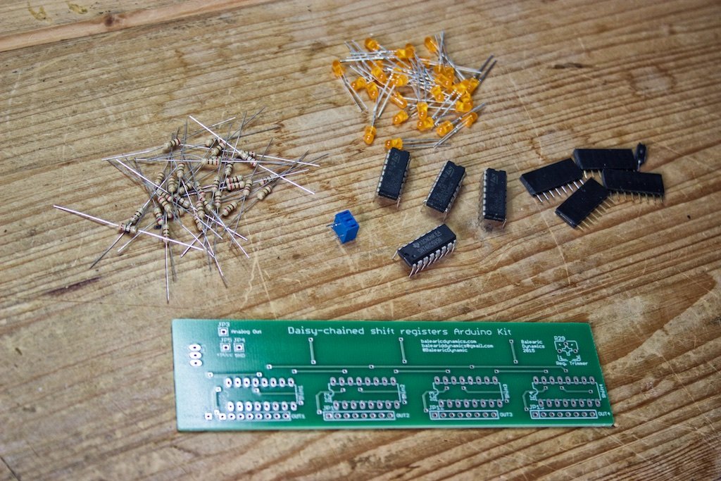 Daisy-chained Shift Registers Board Arduino kit from alicemirror on Tindie