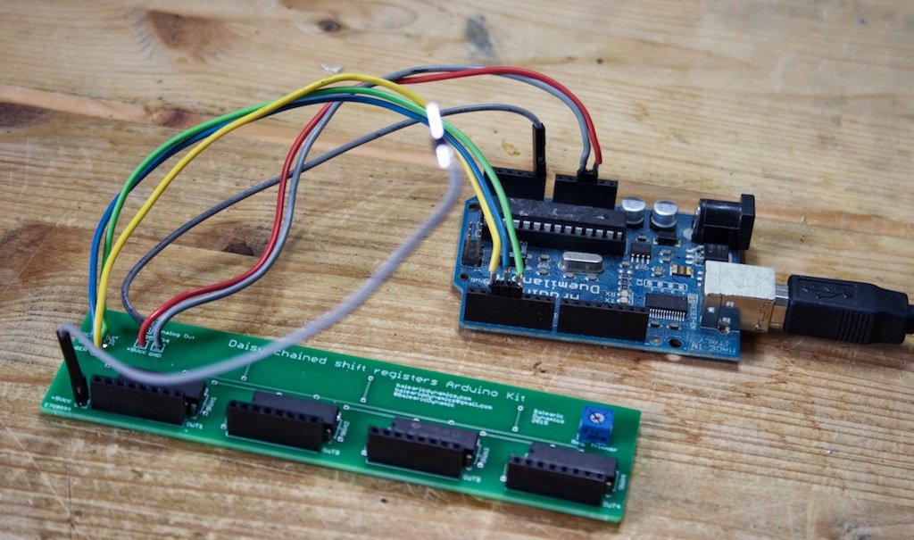 Daisy-chained Shift Registers Board Arduino kit from alicemirror on Tindie