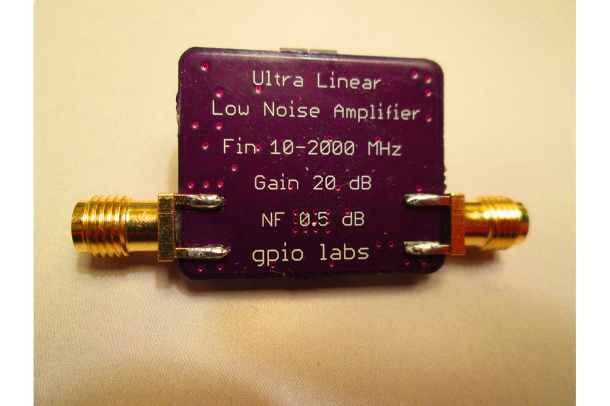 Ultra Linear LNA; 10-2000 MHz; NF 0.5dB from gpio on Tindie