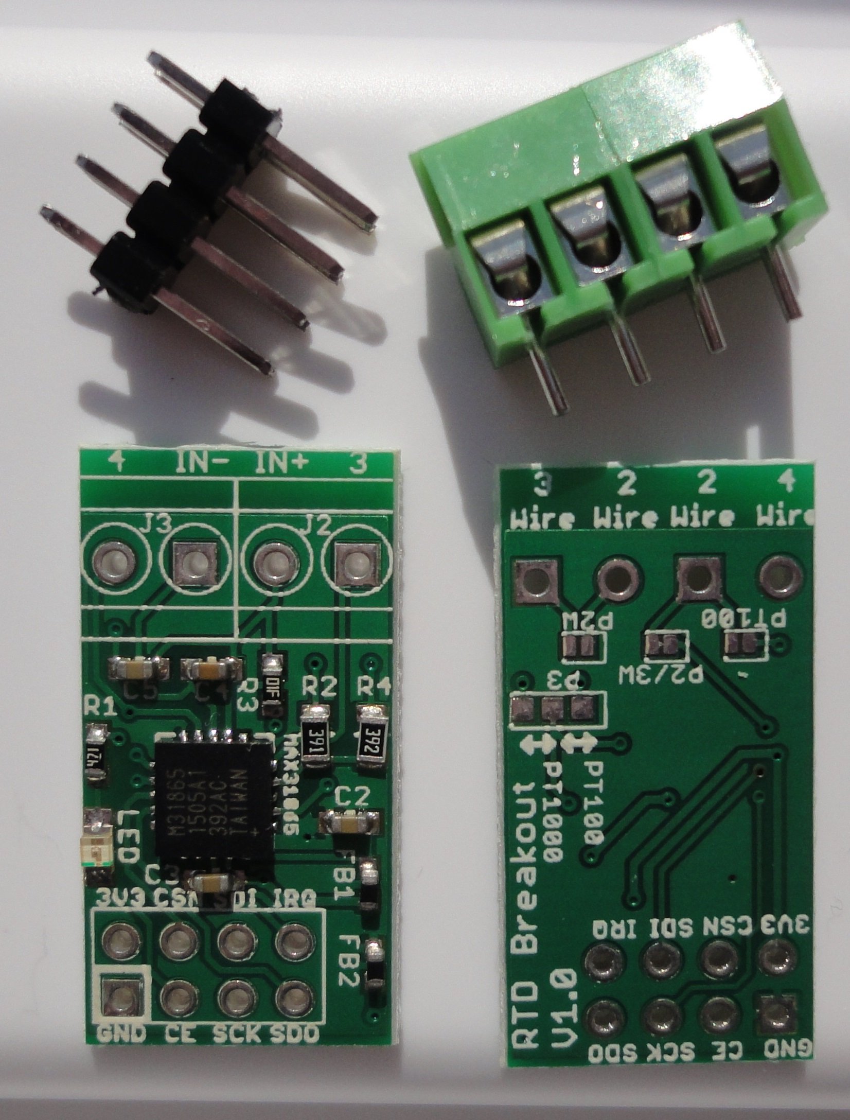 MAX31865 RTD temperature sensor breakout board from Hallard on Tindie