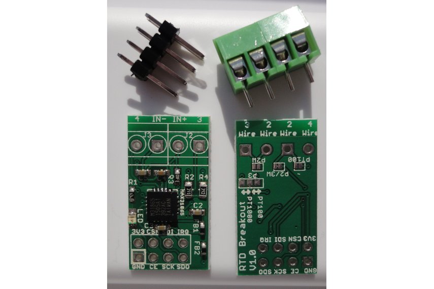 MAX31865 RTD temperature sensor breakout board from Hallard on Tindie