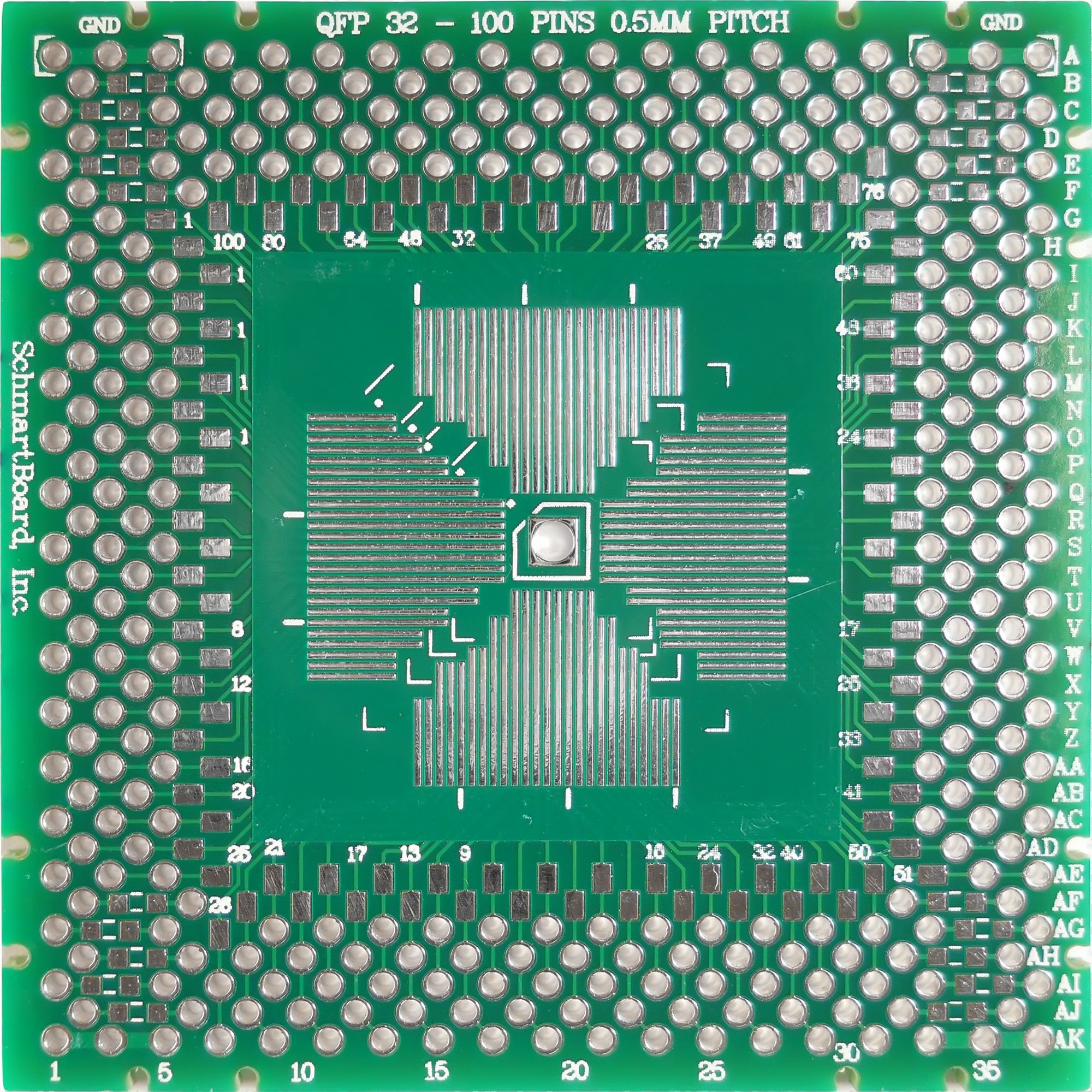 QFP 2"x 2" Grid EZ Version PCB (Choose your size!) from Schmart on Tindie