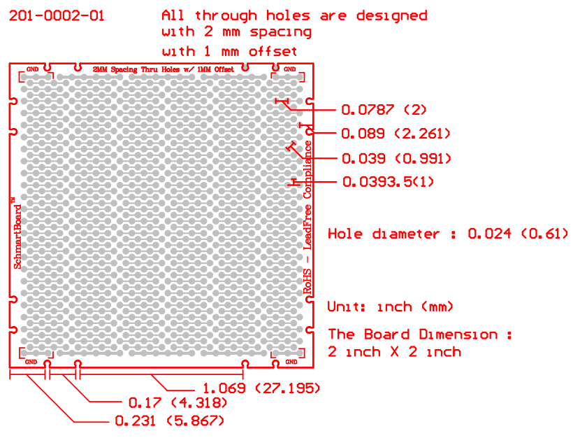 Schmartboard 2x2" Through Hole Offset Grid from Schmart on Tindie