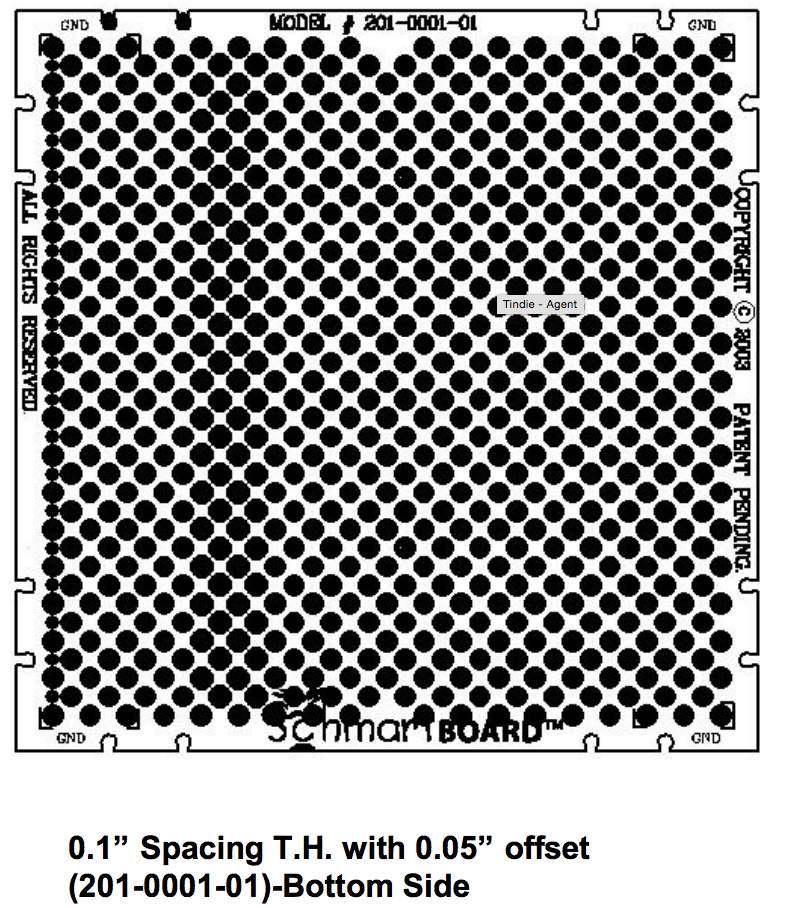 Schmartboard 2x2" Through Hole Offset Grid 0.1 pitch from Schmart on Tindie