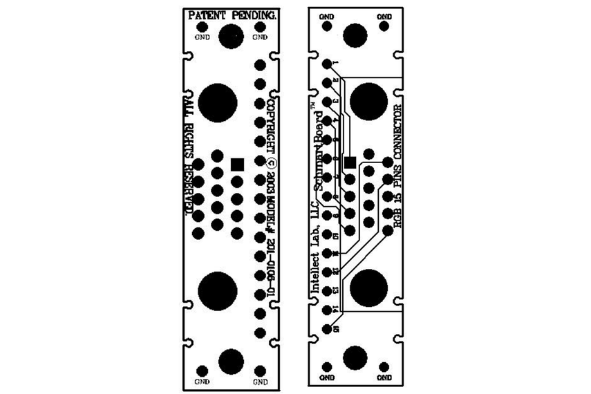 Through Hole RGB 15 Pins Connector 0.5" X 2" Grid from Schmart on Tindie