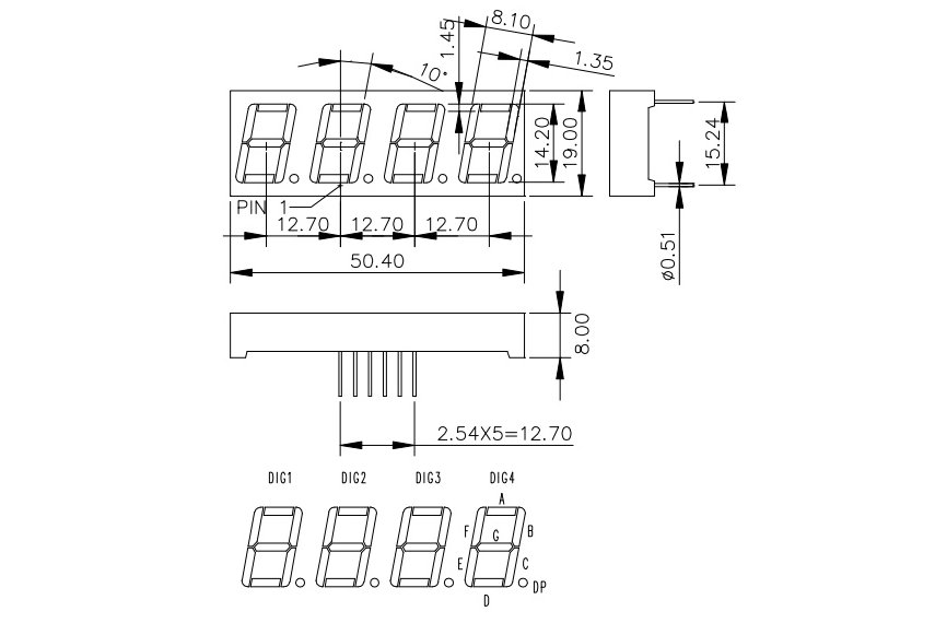 4 Digit Seven Segment LED Display (Common Cathode) from rajbex on Tindie