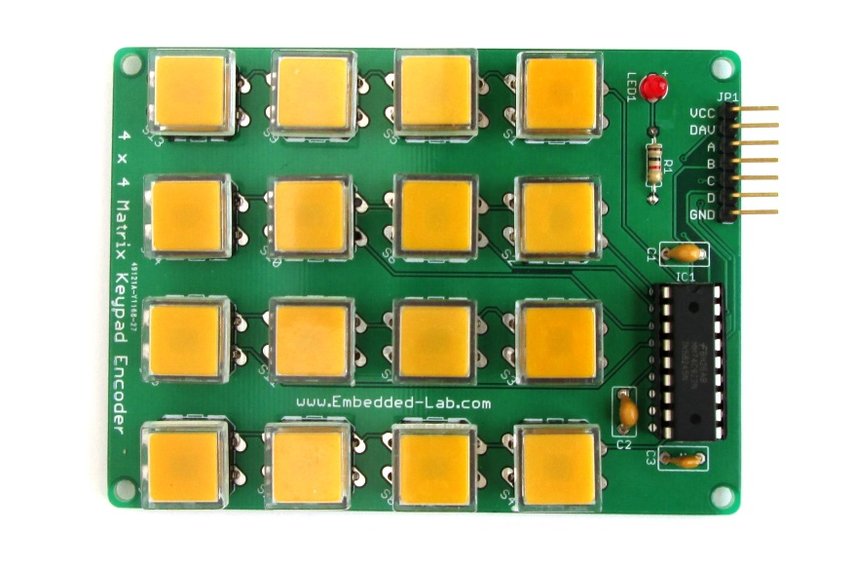 Encoded matrix keypad (16-switch) from rajbex on Tindie