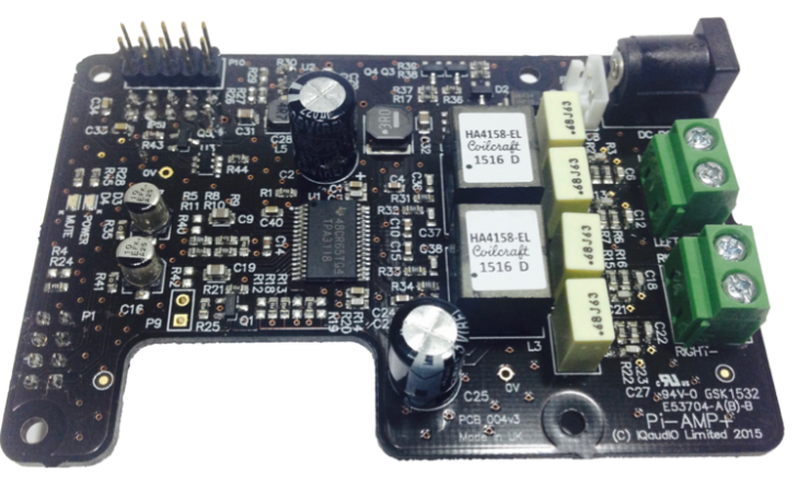 Pi-AMP+ Class D amp for the Pi-DAC+ (up to 2x35w) from IQaudIO on Tindie