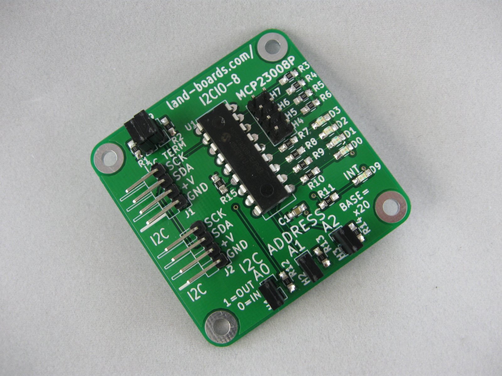 I2c Demo Board Mcp23008 I2cio 8 From Landboards On Tindie