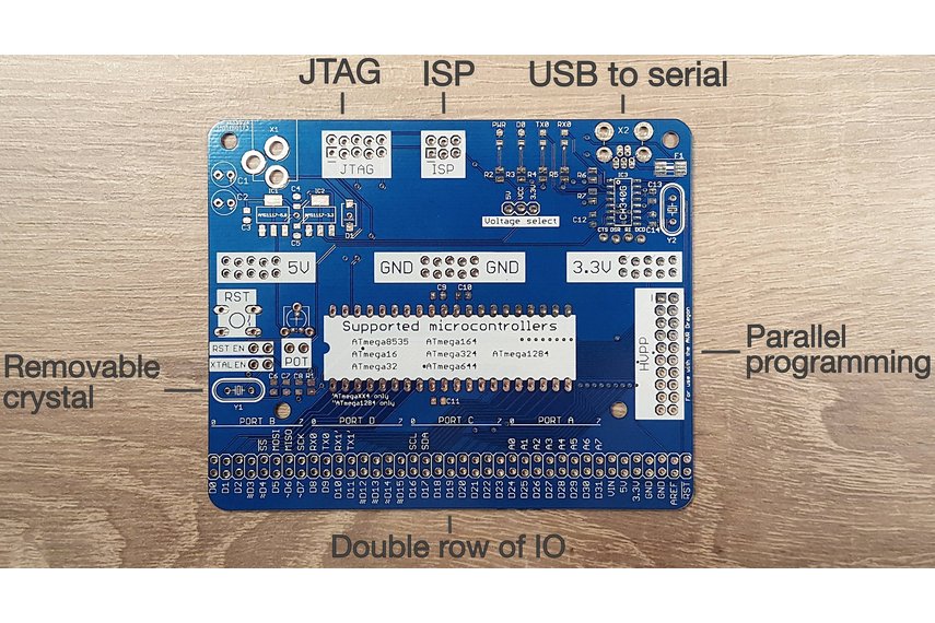 DIP-40 Arduino compatible development board from MCUdude on Tindie