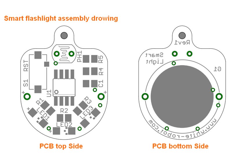 Light sensing smart LED flashlight KIT from WihiteRobot on Tindie