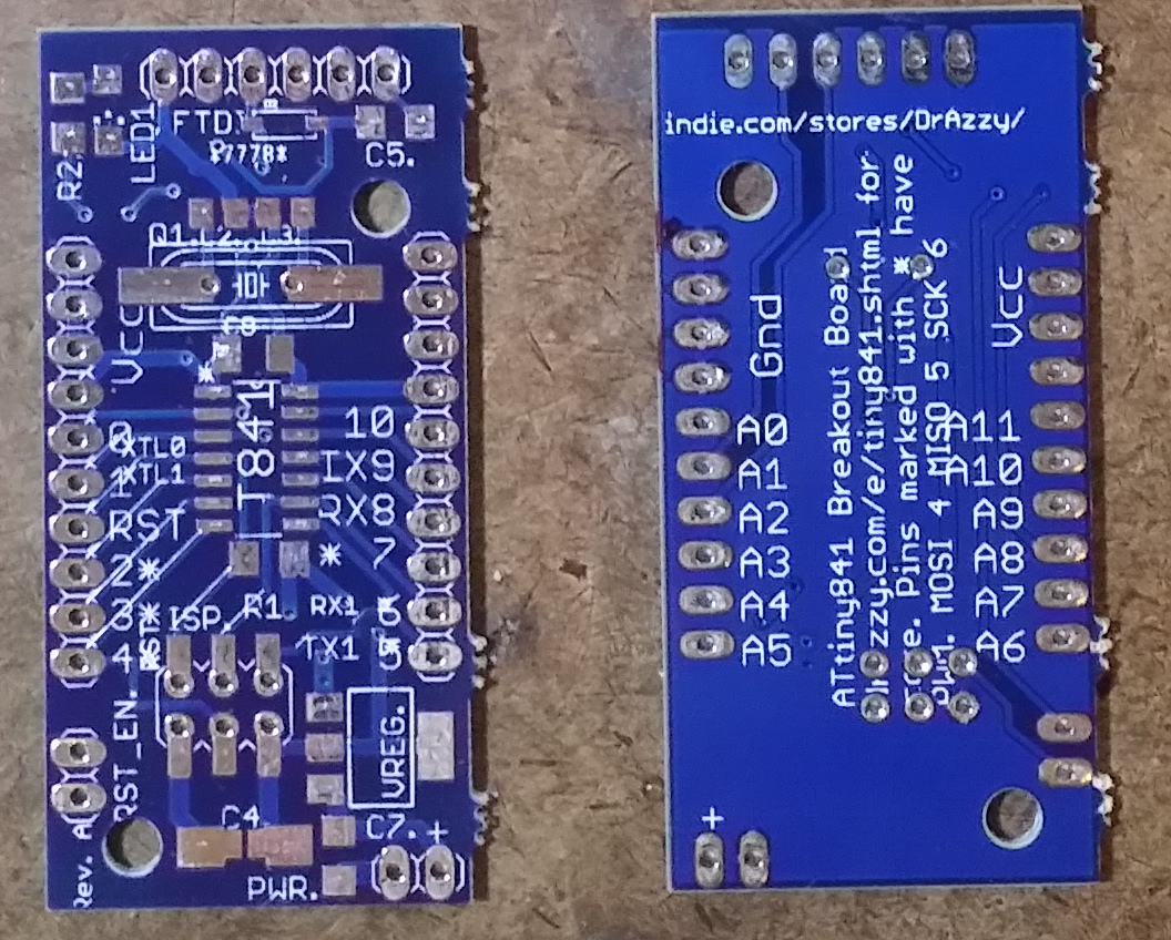 ATTiny841/84 breakout w/serial header (bare board) from DrAzzy on Tindie