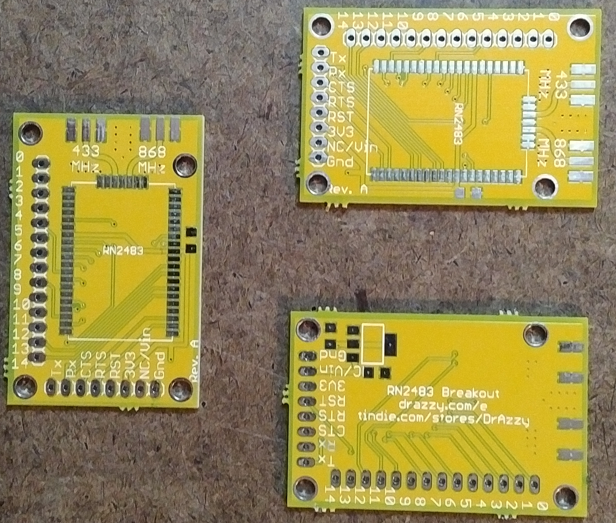 RN2483 breakout (bare board) from DrAzzy on Tindie