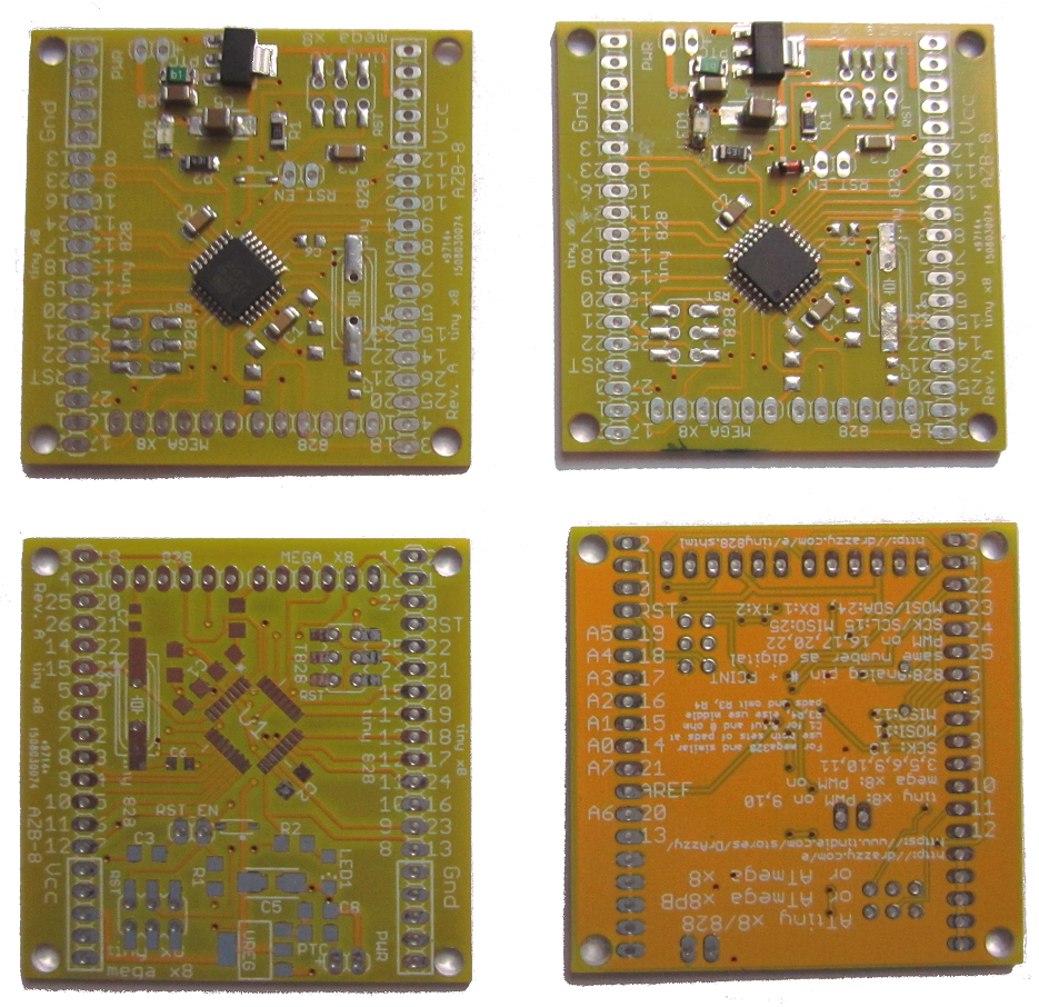 Attiny X8 828 Atmega X8 Breakout Bare Board From Drazzy On Tindie