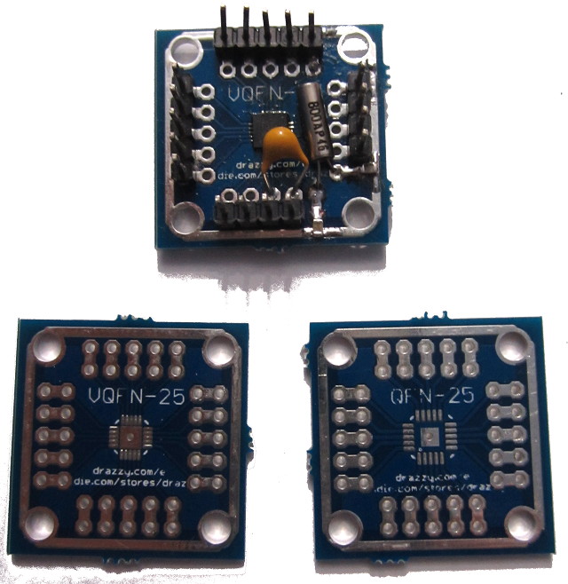 Breakout boards for QFN/VQFN/MLF SMD parts from DrAzzy on Tindie