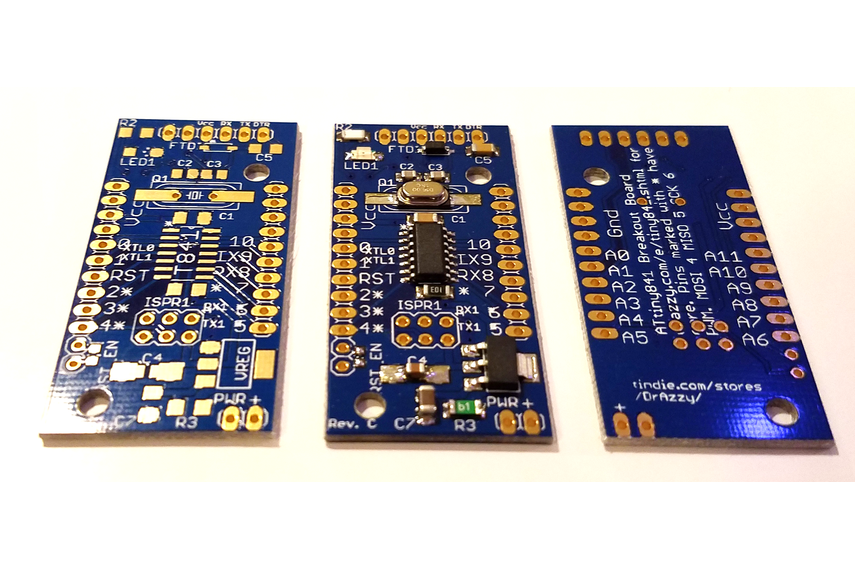 ATtiny841 dev. board w/Optiboot (assembled) from DrAzzy on Tindie