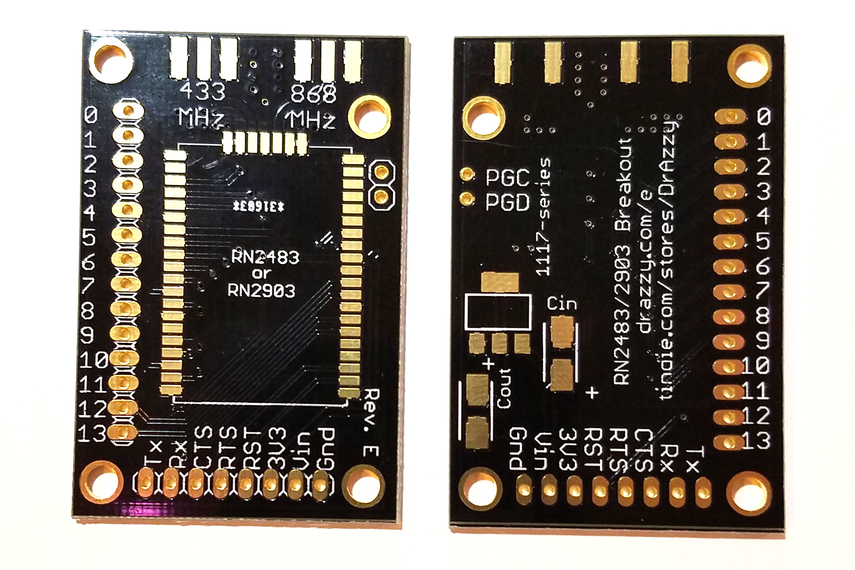 RN2483 breakout (bare board) from DrAzzy on Tindie