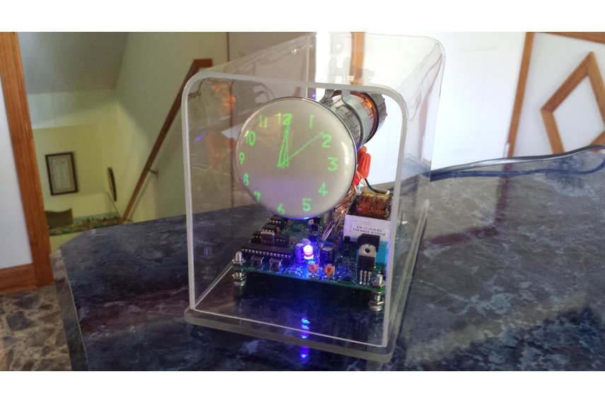 Oscilloscope clock made with cathode ray tube CRT from howchon on Tindie