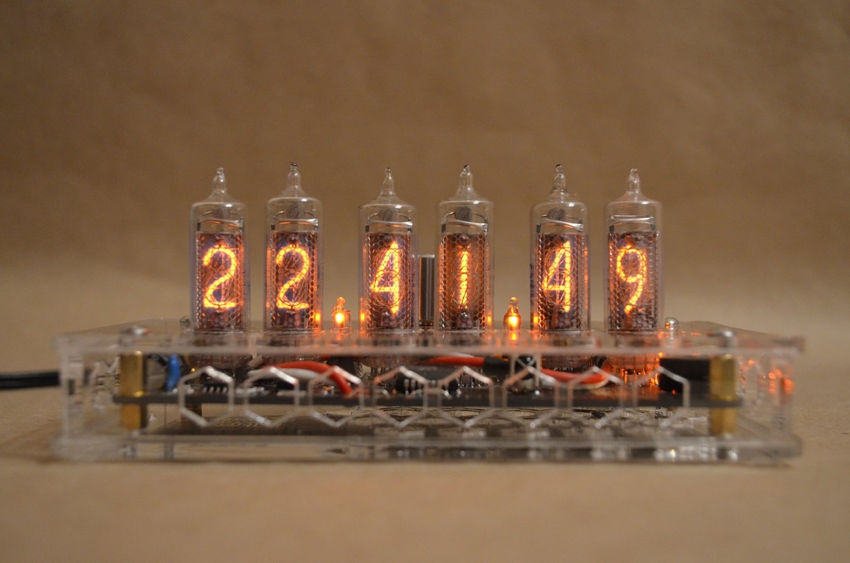 IN-16 Nixie Tube Clock Transparent Enclosure from petro_vodopyan on Tindie