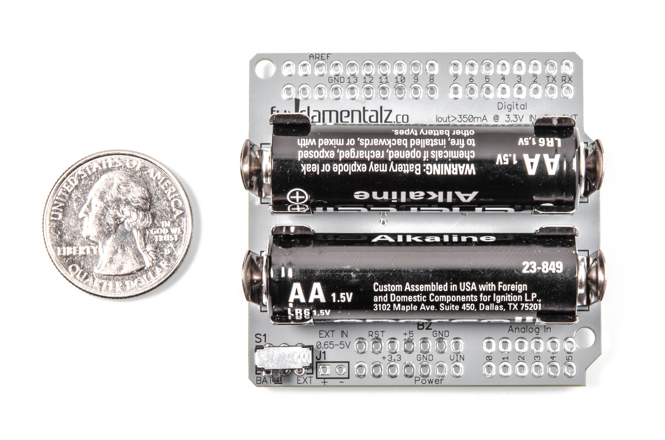 AA Arduino Power Shield from fundamentalz on Tindie